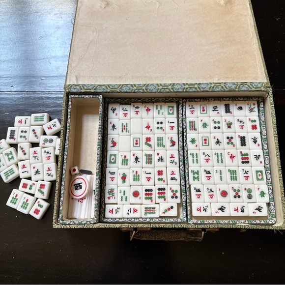 Games | Vintage Mahjong Set And Case Incomplete With 13 Tiles | Poshmark